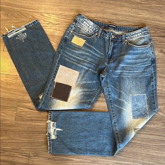 Flamingo | Jeans | Nwt Restyled Patchwork Jeans Sz 3x32 | Poshmark